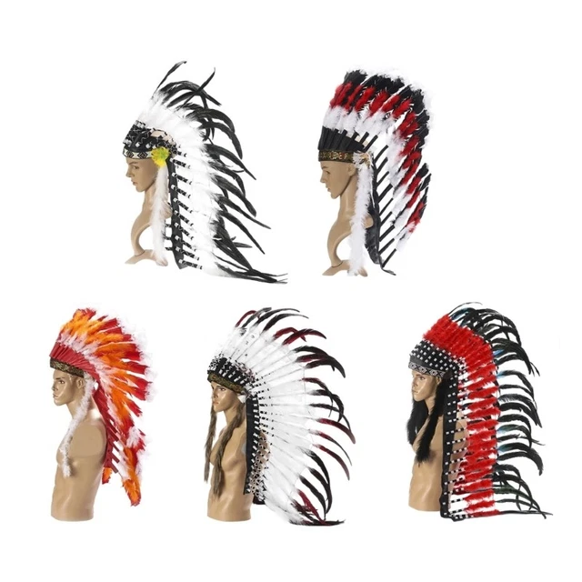 TRADITIONAL LOCAL AMERICAN Feather Headdress For Cultural Event Costume ...