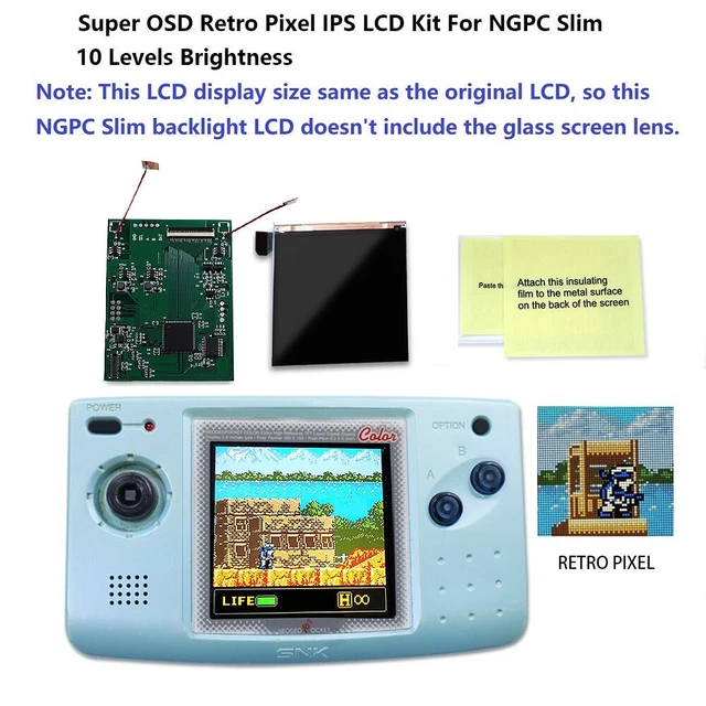RETRO PIXEL IPS Backlight LCD Screen For NEOGEO Pocket Color NGPC Slim ...