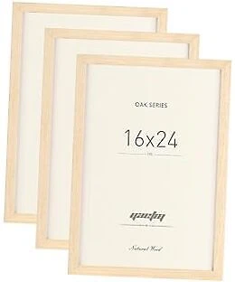 OAK WOOD POSTER Frames Set of Wide Molding, Solid Wood Frame 16 x 24 ...