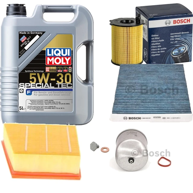 BOSCH INSPECTION SET 5L Huile Additif Liqui Moly Spécial Tec F 5W-30 pour Ford EUR 168,10 ...