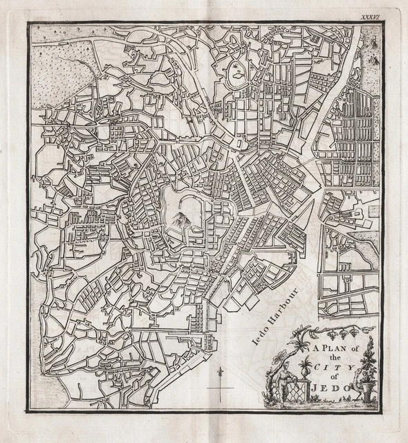 MAPPA DI TOKYO Giappone Incisione In Rame Andrews 1770 EUR 204,64 ...