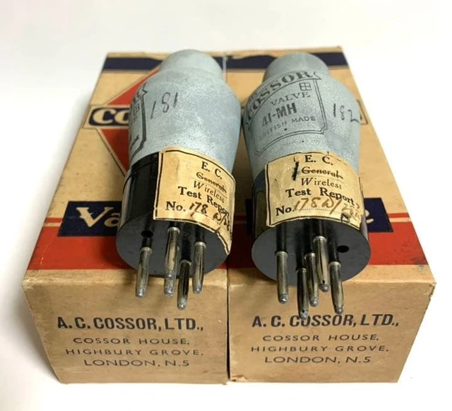 COSSOR 41-MH RARE Vacuum Tube 6J5 Range 4.3V GM 76-78 Unused Pair ...
