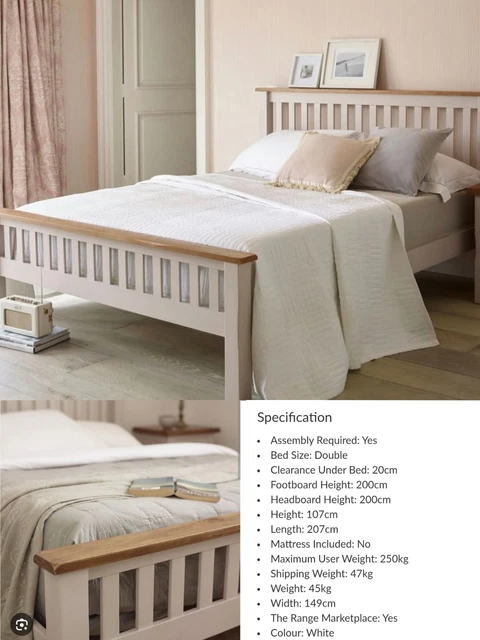 OAK FURNITURE RUSTIC Solid Oak double bed, and Rustic Solid Oak chest ...