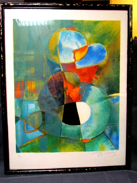 RARE LITHOGRAPHIE DE l'abbé Marcel Roy(1914-1987)"La fête"signée datée ...