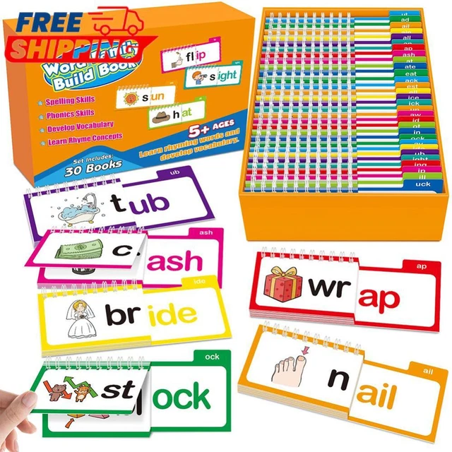 CVC WORD FLIP Chart Vowel Word Flashcards Interactive Word Builder Game ...