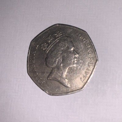 RARE & VALUABLE 1997 UK 50p Coin HRH Queen Elizabeth II Second Portrait ...