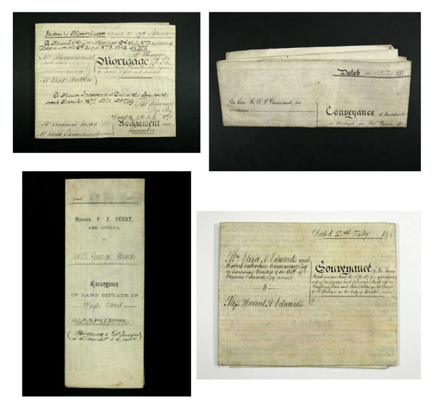 4 X OLD Documents. 19th Century. Marylebone, Modrydd, Northampton ...