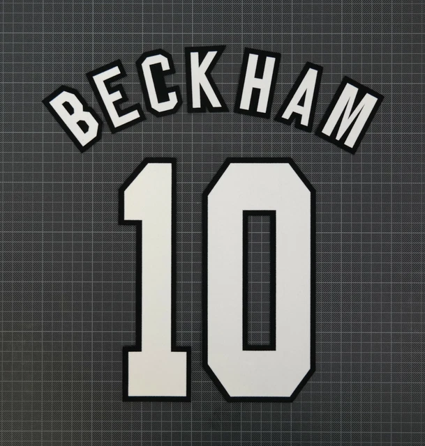 BECKHAM #10 1996-1997 Player Size Premier League White Nameset Manutd £ ...