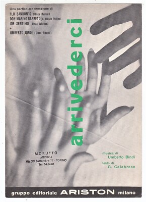 SPARTITO UMBERTO BINDI Arrivederci - 1984 sheet music Giorgio Calabrese ...