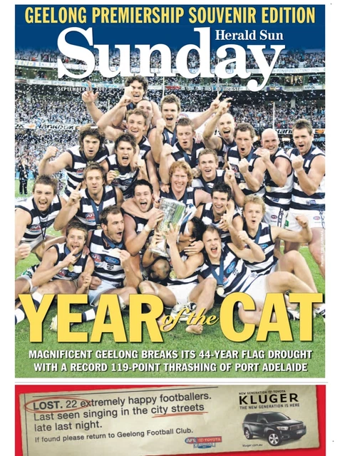 GEELONG CATS TEAM POSTER,LAMINATED, AFL FOOTBALL, RICHMOND TIGERS,SWANS ...