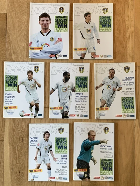 LEEDS UNITED (LUFC) Football Programmes - Job Lot of 7 (2006/2007 ...