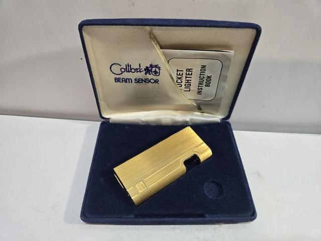 VINTAGE COLIBRI BEAM Sensor Gold Tone Lighter, Original Box 7942/24 £ ...