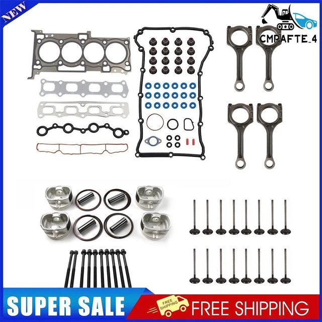 ENGINE REBUILD OVERHAUL Gasket Seal Kit Piston For Dodge Jeep Chrysler ...