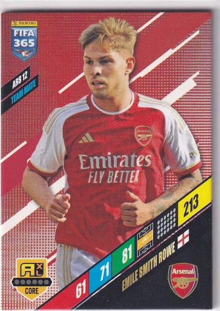 PANINI FIFA 365 Adrenalyn 2024 Carte Numéro Ars 12 Emile Smith Rowe ...