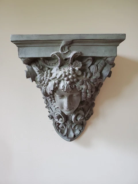 VINTAGE LARGE ARCHITECTURAL Woman Lady Statue Face Corbel Gold Wall ...