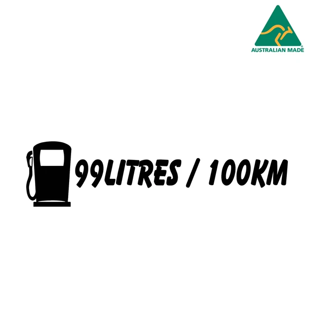 99 LITRES / 100 km JDM Vinyl Decal Sticker 20 cm x 5 cm $6.95 - PicClick AU
