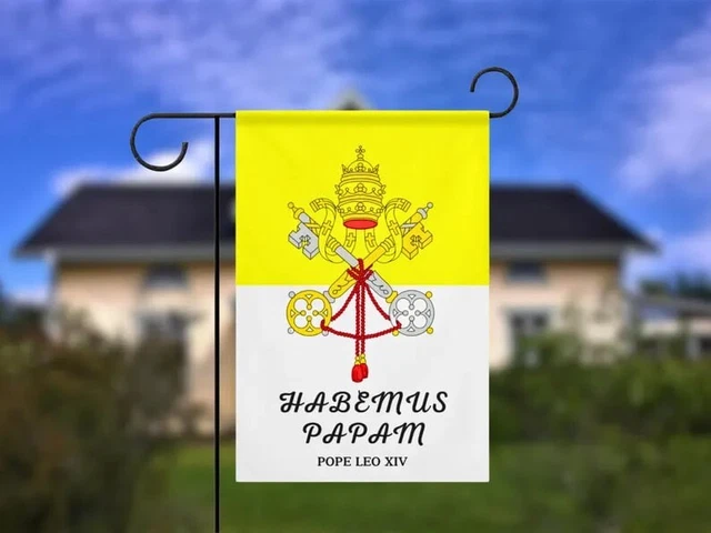 POPE LEO XIV Flag Habemus Papam Garden Flag, Religious Gift for Clergy ...