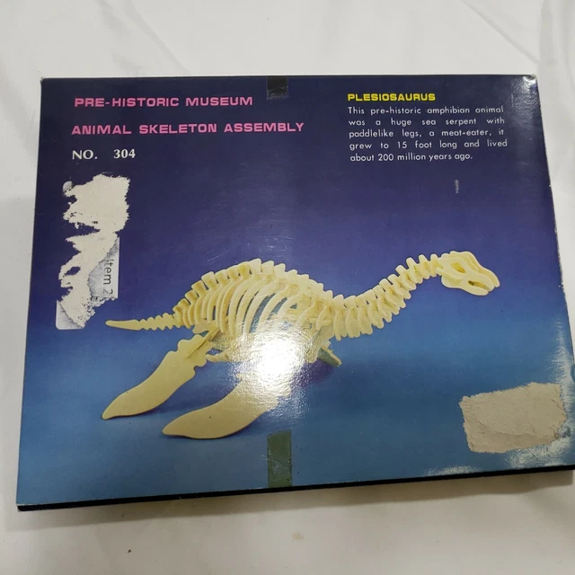 VINTAGE BRONTOSAURUS WOOD Model Kit Small World Toys Prehistoric Museum ...