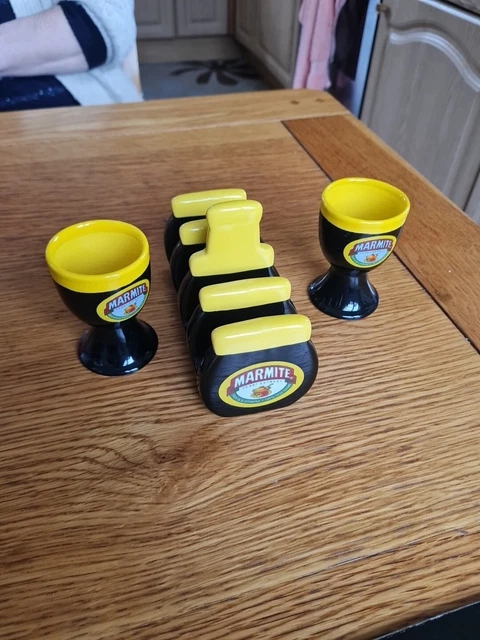 MARMITE BREAKFAST SET Ceramic Toast Rack & 2 Egg Cups £14.90 - PicClick UK