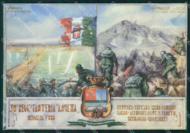MILITARI FASCISMO 30º Reggimento Fanteria Assietta FG cartolina XF4050 EUR 14,00 - PicClick IT