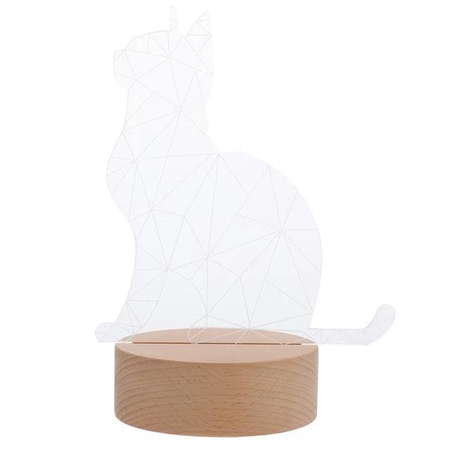 CAT ANIMAL SHAPE 3D Table Lamp Bedside LED Night Light Desktop ...