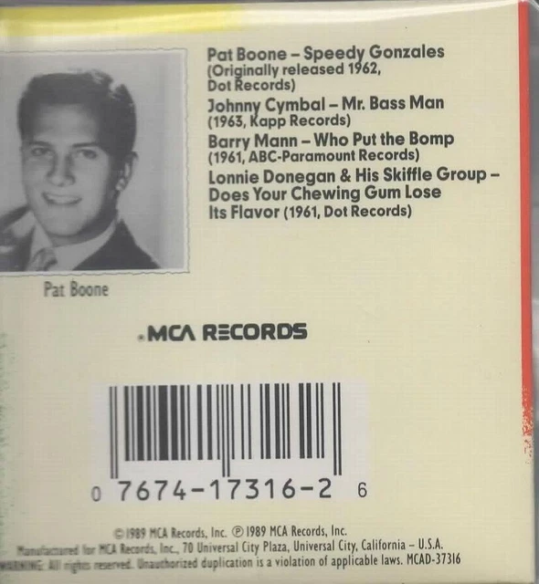 NOVELTY HITS 3&MAXICD RAR 1989 Pat Boone Johnny Cymbal Barry Mann ...