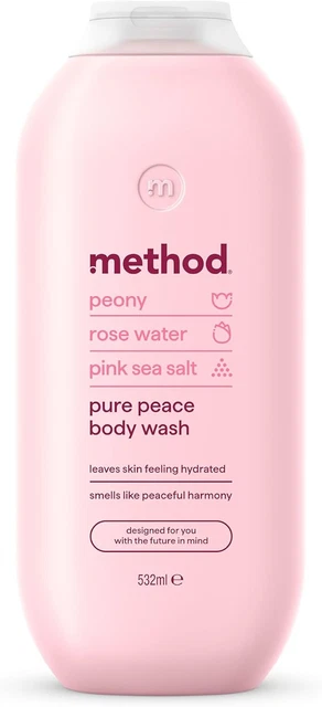 METHOD BODY WASH, Pure Peace, Shower Gel, Peony, Rose Water And Pink ...