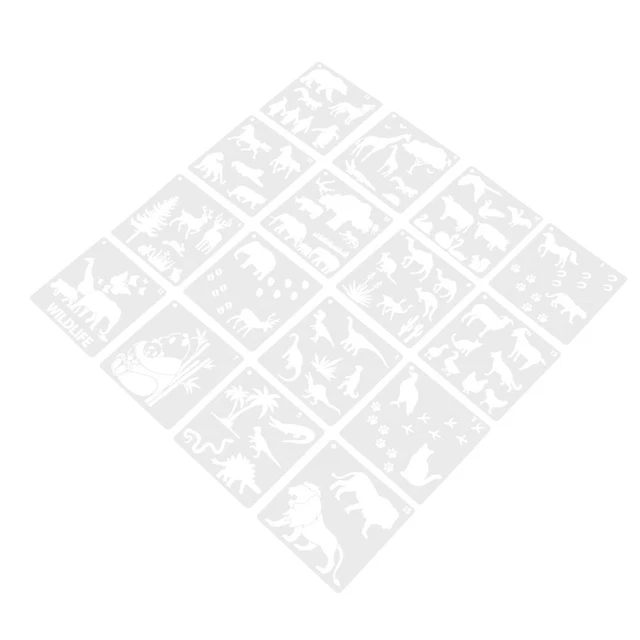16 SHEETS ART Drawing Stencils Painting Templates Animals Themed Kids ...