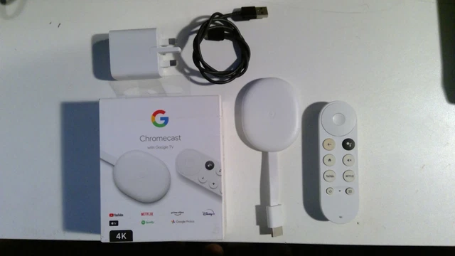 GOOGLE CHROMECAST WITH Google TV - White (GA01919-GB) 4k GZRNL £61.00 ...