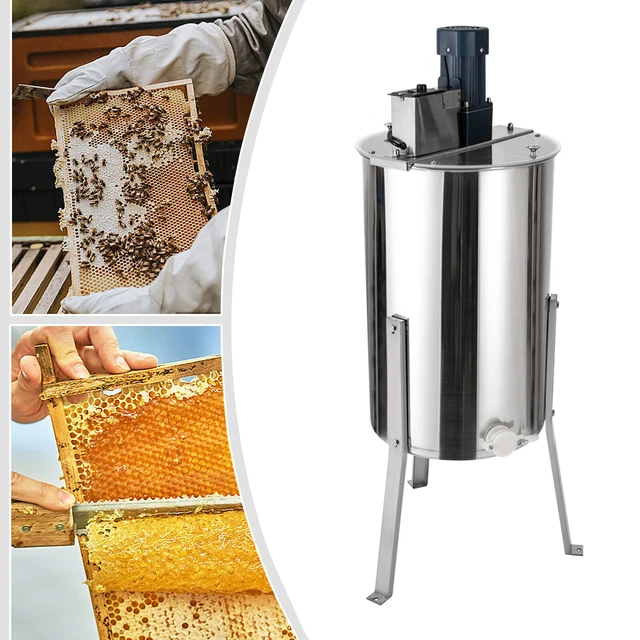 ELECTRIC HONEY EXTRACTOR 3-Frame Bee Honey Spinner and Stand Stainless ...