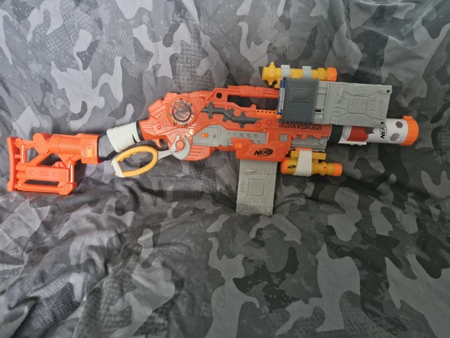 NERF SCRAVENGER Lever-Action Blaster Lots Of Attachments See Pics. £27. ...