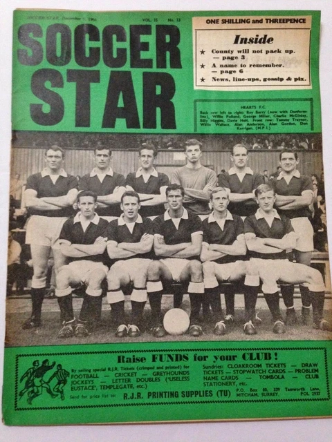 SOCCER STAR MAGAZINE December 9th 1966. Hearts FC Team photo cover. £3. ...