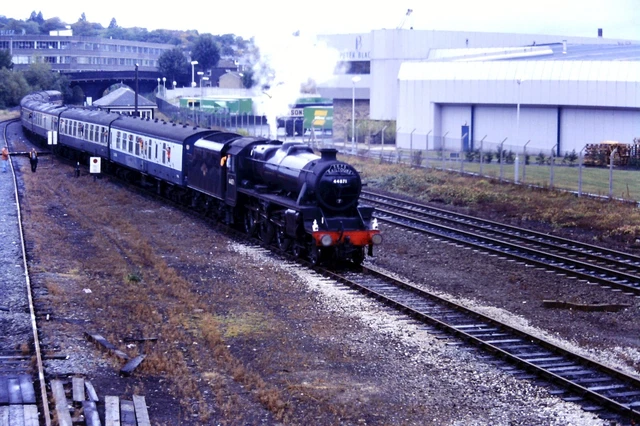ORIGINAL 35MM SLIDE, ex LMS Black 5 44871 @ Keighley with an SRPS ...