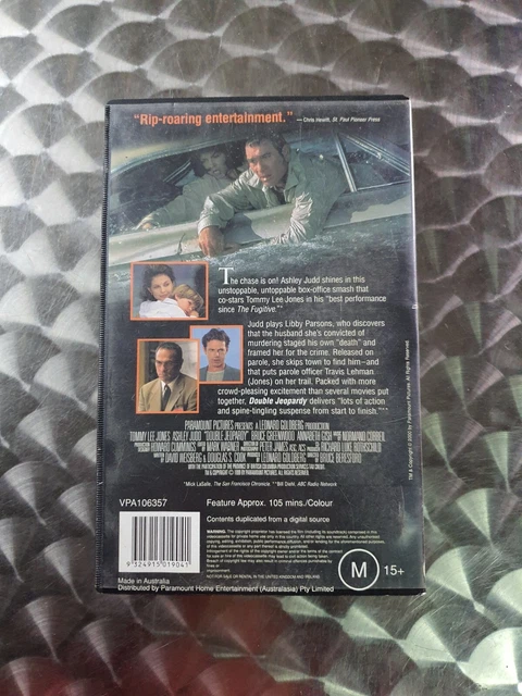 DOUBLE JEOPARDY - Tommy Lee Jones - VHS Movie - Video Tape - Big Box Ex Rental $5.80 - PicClick AU