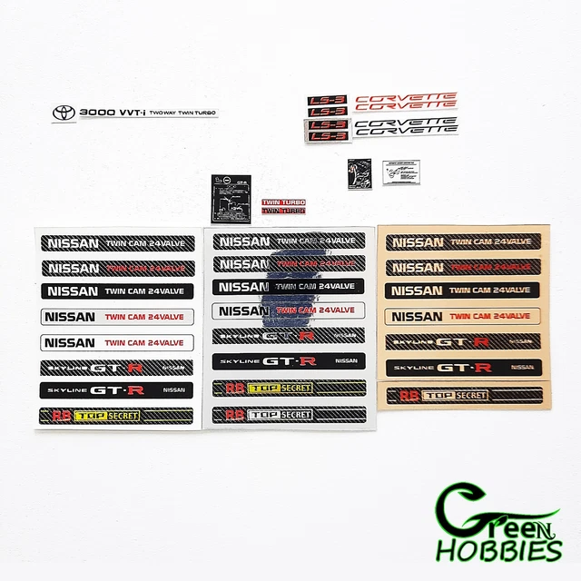 RC 1/10 SCALE Engine Bay Accessories Sticker Race Car Drift Onroad Body ...