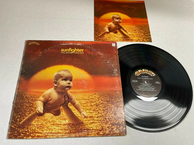 SUNFIGHTER PAUL KANTNER Grace Slick w/book Psych Record original lp ...