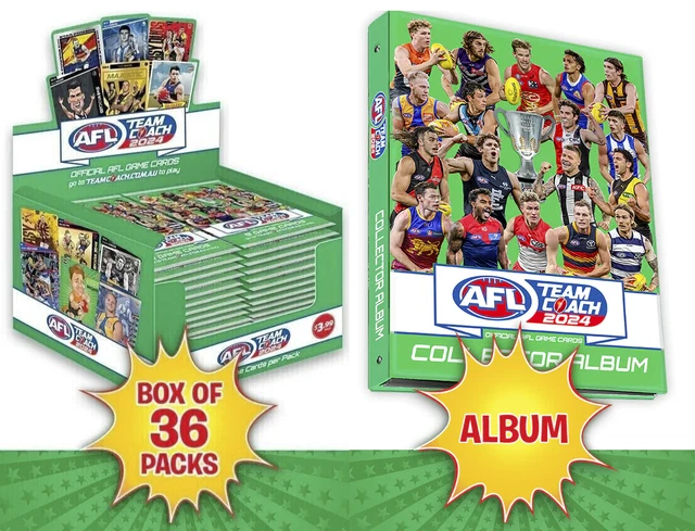 2 X 2024 AFL TEAMCOACH TEAM COACH FOOTY TRADING CARDS SEALED BOX + 2 x ...