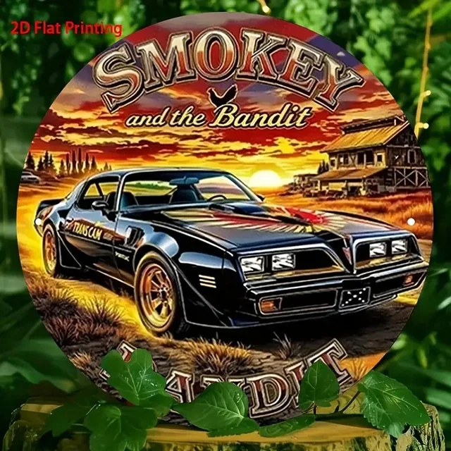 SMOKEY AND THE BANDIT - PONTIAC TRANS AM Rundes Aluschild 20x20cm EUR ...