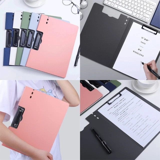 FLIPPING CLIPBOARD FOLDER With Metal Clip Portable File Organiser ...