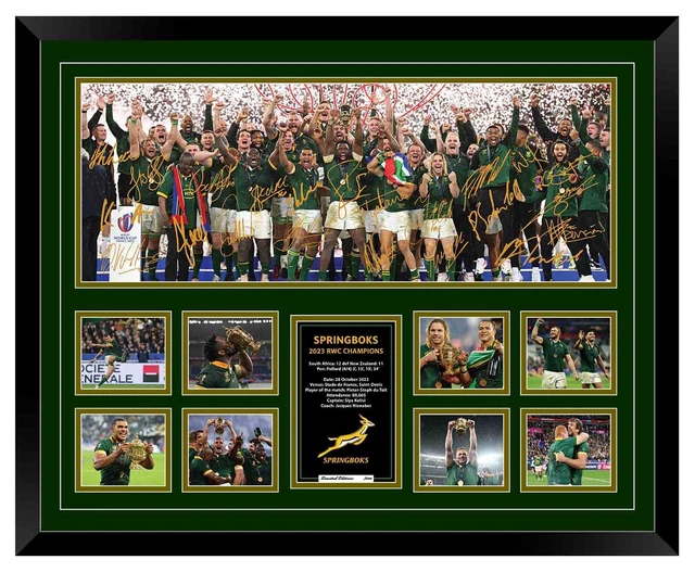 SPRINGBOKS RWC 2023 Champions Rugby World Cup Signed Framed Memorabilia ...