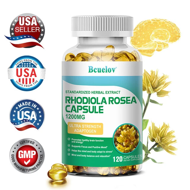 ORGANIC RHODIOLA ROSEA Root Capsules Support Stress, Anxiety, Energy ...