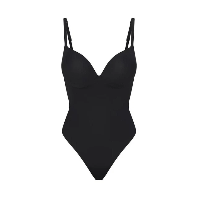 SKIMS ULTIMATE BODY Push-Up Thong Bodysuit Size- Small Color- Onyx Retail $144 £72.53 - PicClick UK