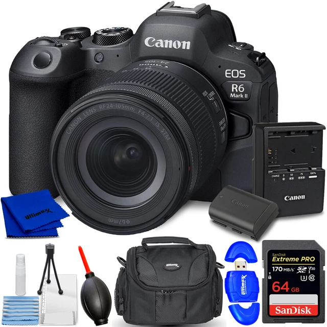CANON EOS R6 Mark II Mirrorless Camera and 24-105mm f/4-7.1 Lens ...
