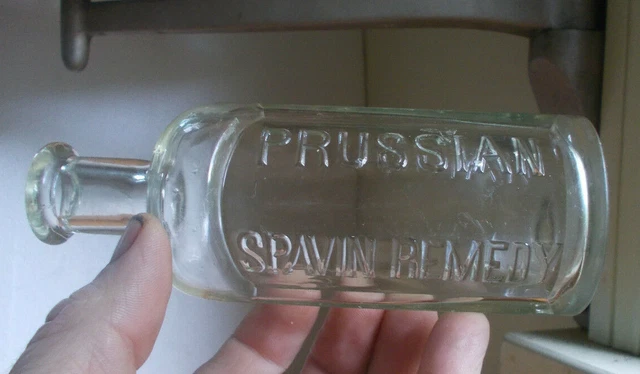 PRUSSIAN SPAVIN REMEDY 1890s HAND BLOWN HORSE MEDICINE BOTTLE FROM ST ...