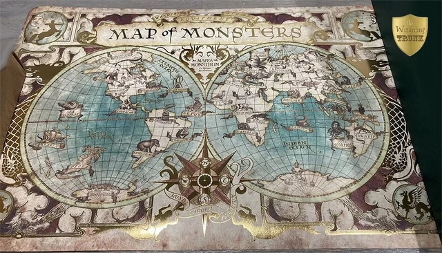 MAP OF MONSTERS, Wizarding Trunk, Harry Potter, Magical Creatures ...