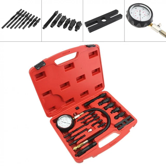 DIESEL ENGINE CYLINDER Compression Tester Pressure Diagnostic Test Kit ...