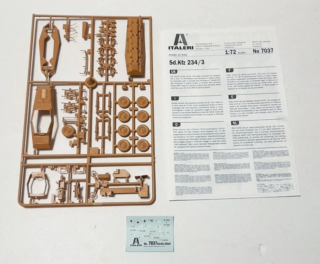 ITALERI SD.KFZ 234/3 Armoured Car 1/72 Scale Model Kit £5.45 - PicClick UK