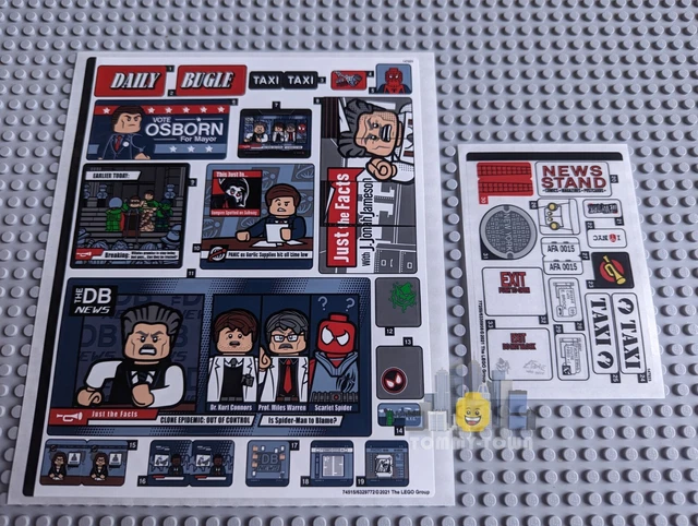 LEGO SUPER HEROES STICKER SHEET 1 and 2 for Lego set 76178 Daily Bugle ...