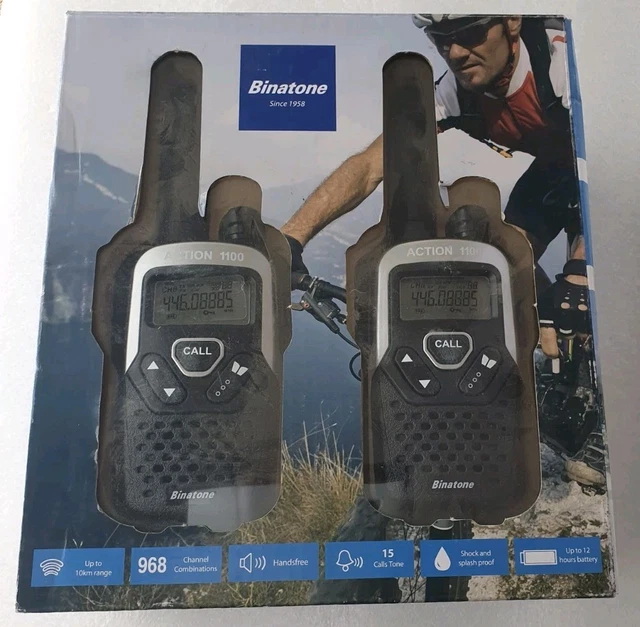 BINATONE ACTION 1100 Twin Plus Two-way Radios (Walkie Talkie) £39.50 ...