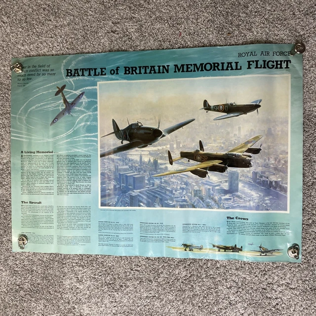 WW2 BRITISH RAF Battle Of Britain Memorial Flight Poster 35x24 Rolled £ ...